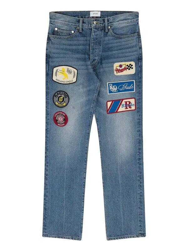 Rhude Patch Denim Pants - Blue