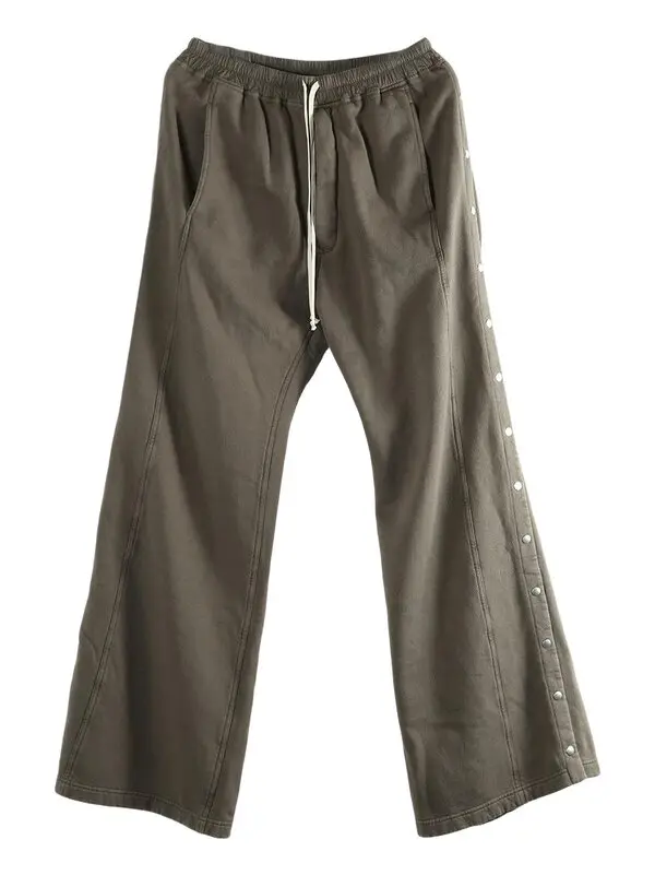 Rick Owens Wide Leg Button Detailed Sweatpants - Brown
