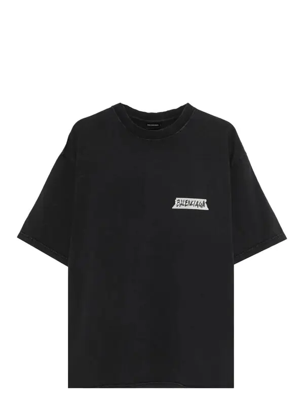 Balenciaga Medium Fit Crew Neck T-shirt - Black