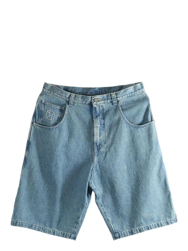 Vetements Biker Denim Shorts - Blue