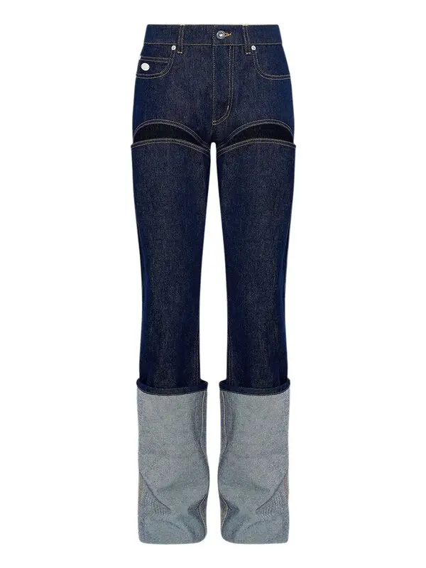 Jean Paul Gaultier Denim Pants With Cutout Detail - Blue