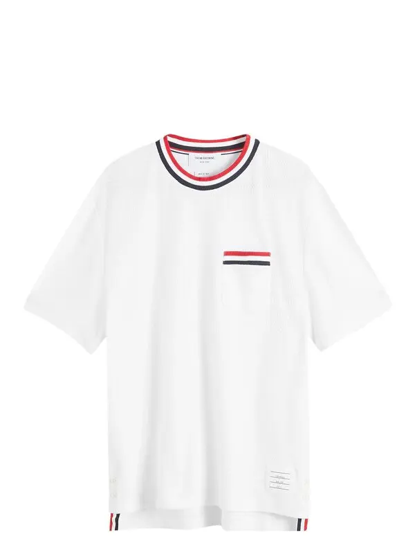Thom Browne Pointelle Cotton Short-sleeve Tee - White