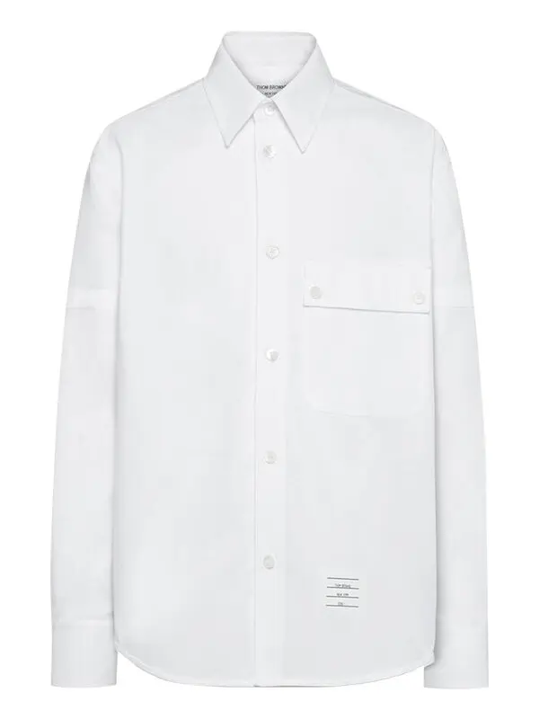 Thom Browne Pique Oversized Shirt - White