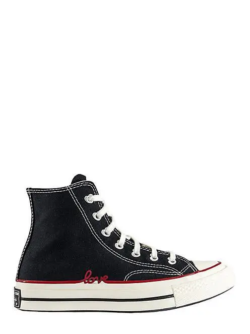 CONVERSE All Star Hi 70 Canvas Trainers - Heart Black Egret