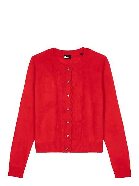 The Kooples Button-down Cashmere Cardigan - Tango Red