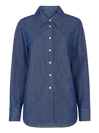 Whistles Patch-pocket Long-sleeve Denim Shirt - Blue