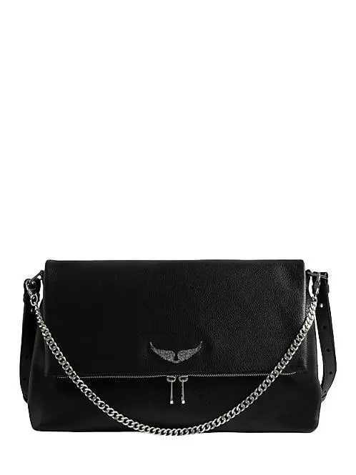 Zadig&Voltaire Rocky Ii Xl Leather Shoulder Bag - Black