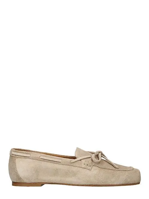 AeydĒ Jasper Suede Moccasin Loafers - Bone