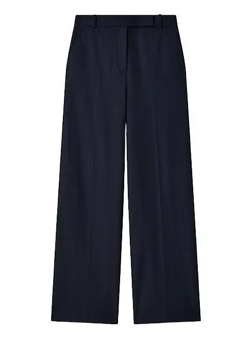 JOSEPH Wide-leg Tailored Stretch-woven Trousers - Indigo