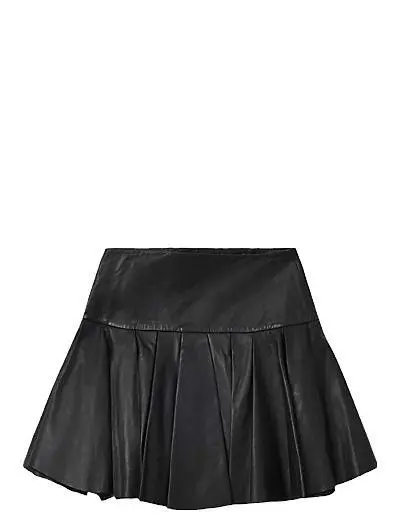 ALLSAINTS Irina Leather Mini Skirt - Black