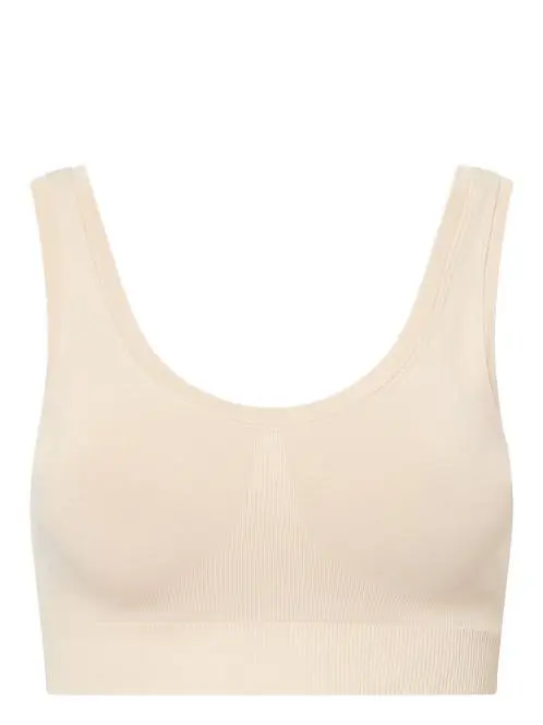 Hanro Touch Feeling Padded Crop Stretch-woven Top - Beige