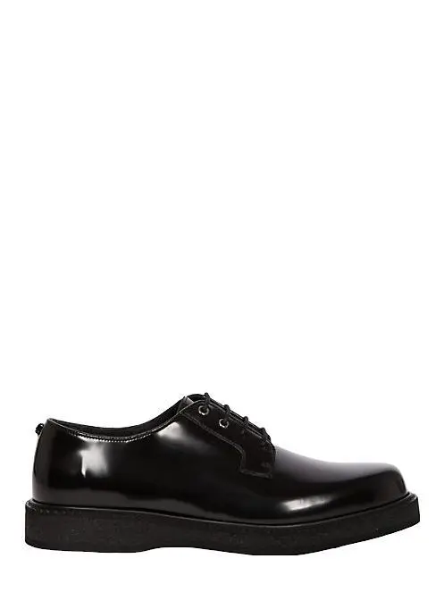 The Kooples Leather Derby Shoes With Skull Charm - Black