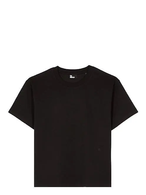 The Kooples Relaxed-fit Cotton-blend T-shirt - Black