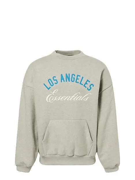 Fear Of God Mlb L.a Dodgers Graphic-print Cotton-blend Sweatshirt - Concrete Heather