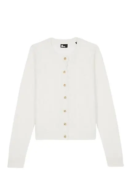 The Kooples Round-neck Button-down Cashmere Cardigan - Light Beige