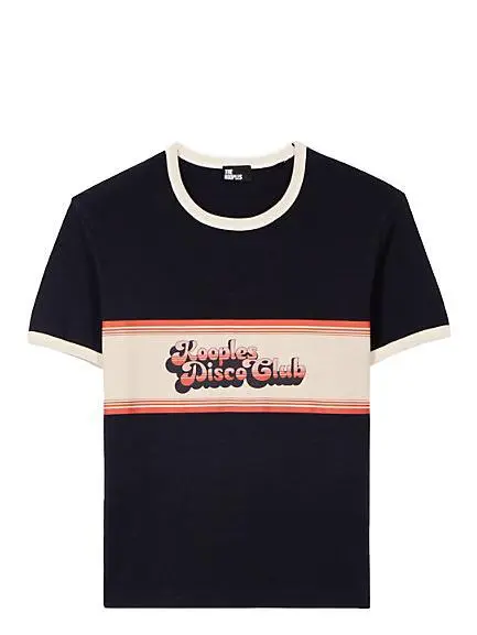The Kooples Slim-fit 'disco Club' T-shirt - Dark Navy