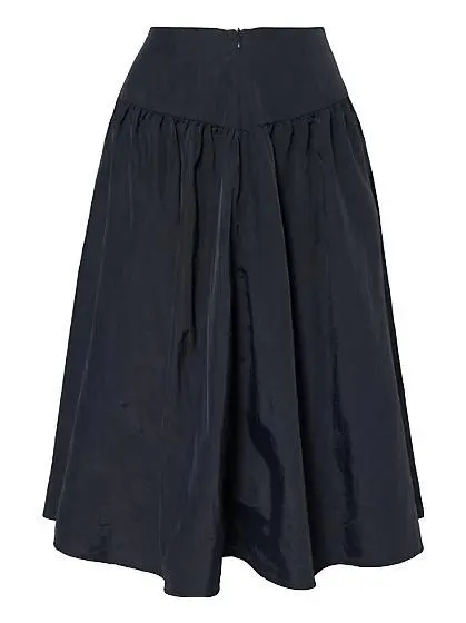 PEACHY DEN Zipped Midi Skirt - Onyx