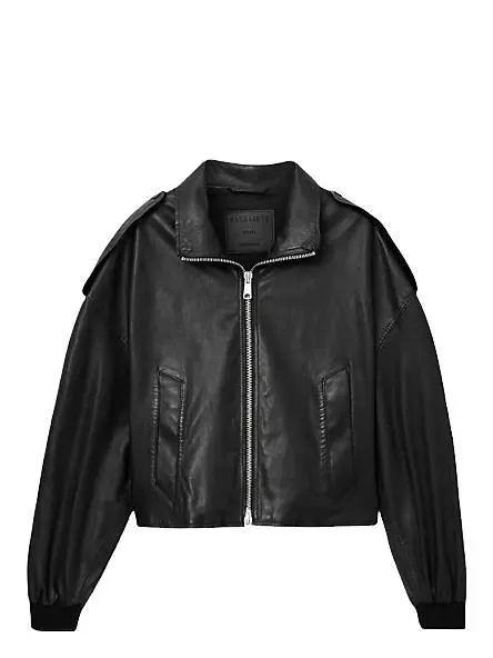 ALLSAINTS Lowden Relaxed-fit Leather Jacket - Black