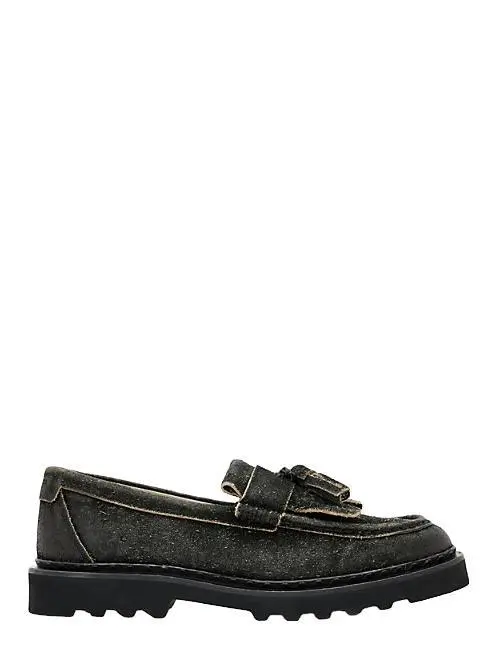 ALLSAINTS Skiff Tassel Loafers - Charcoal Grey