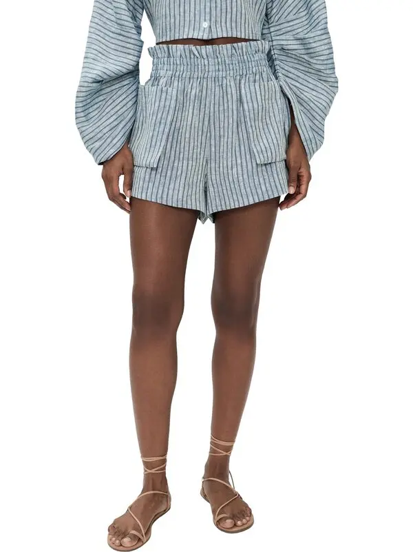 HEVRON Mira Stripe Shorts - Navy Stripe
