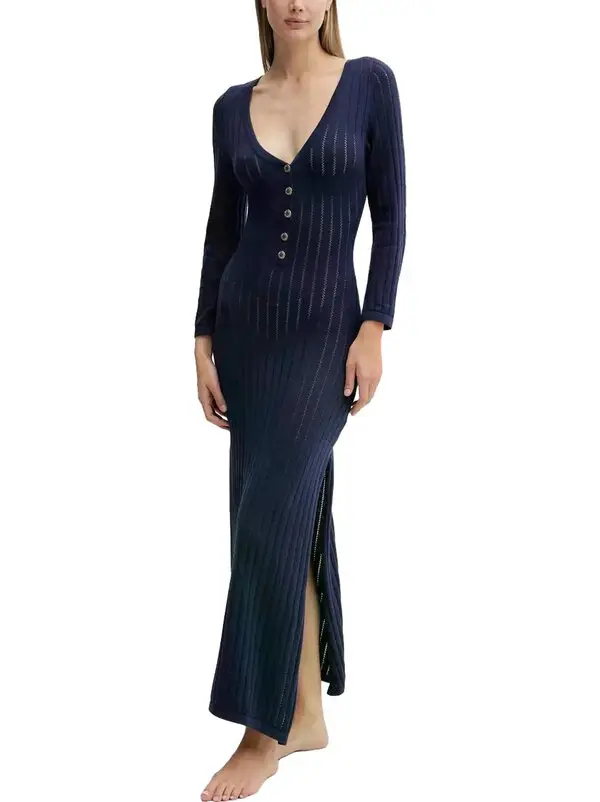 Melissa Odabash Jade Marine V-neck Dress - Blue