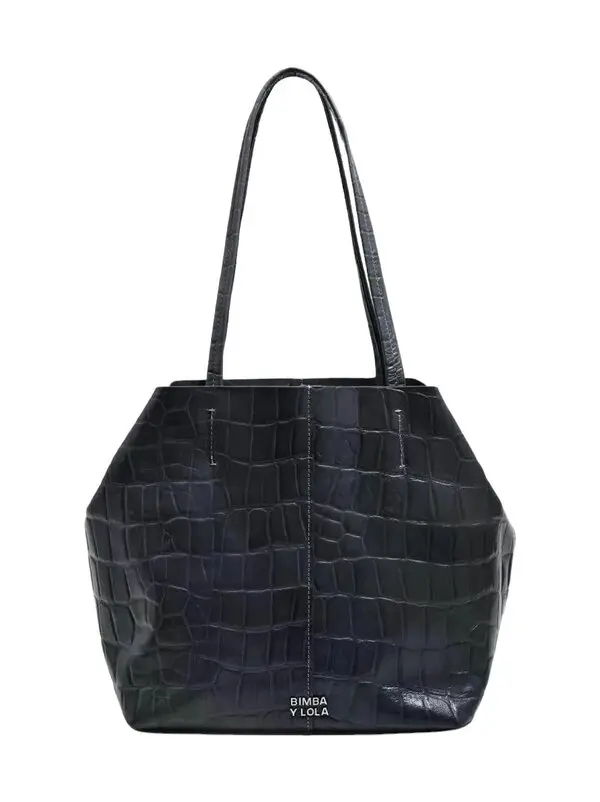 Bimba Y Lola Embossed Leather Tote Bag - Blue
