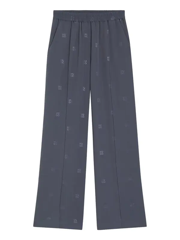 Hugo Relaxed-fit Trousers With Logo Detail - Patterned