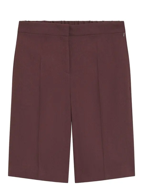 BOSS Relaxed-fit Linen-blend Shorts - Dark Brown