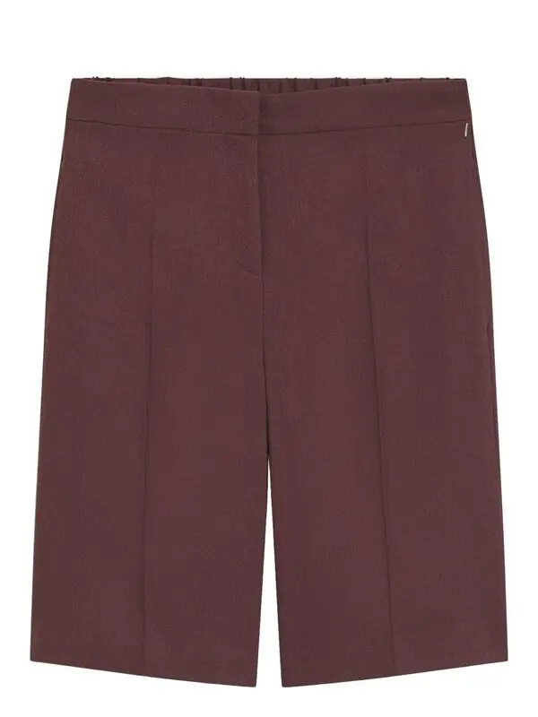 BOSS Relaxed-fit Linen-blend Shorts - Dark Brown