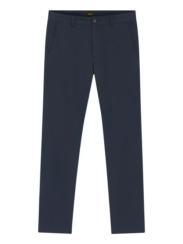 BOSS Slim-fit Chinos In Printed Stretch-cotton Twill - Light Blue