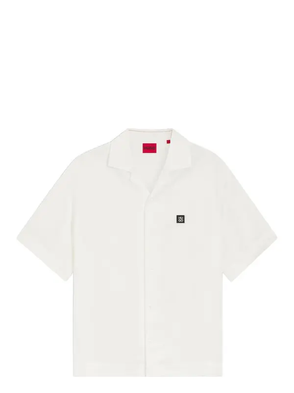 Hugo Oversize-fit Shirt With Stacked Logo - White