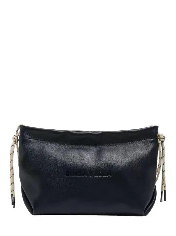 Bimba Y Lola Embossed Logo Leather Shoulder Bag - Black