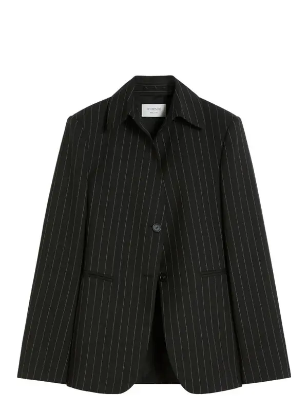 Max Mara Slim-fit Pinstripe Blazer - Black