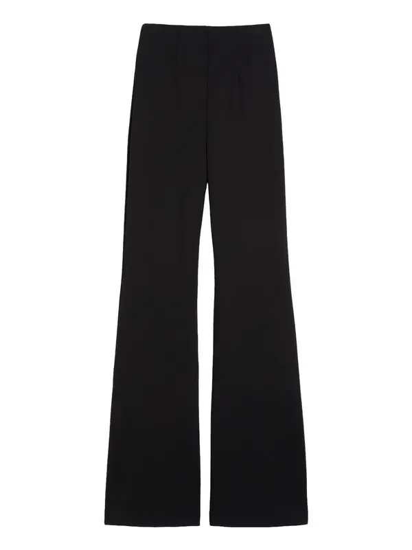 Max Mara Flared Trousers In Stretch Jersey - Black