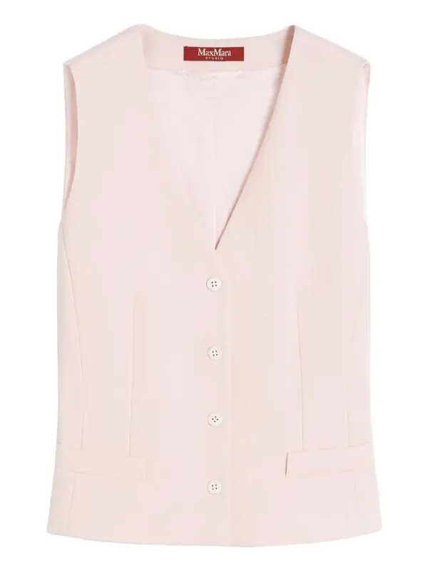 Max Mara Wool Crepe Gilet - Pink