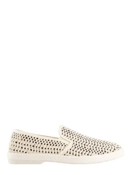Rivieras Woven Slip-on Loafer - Ecru And Black