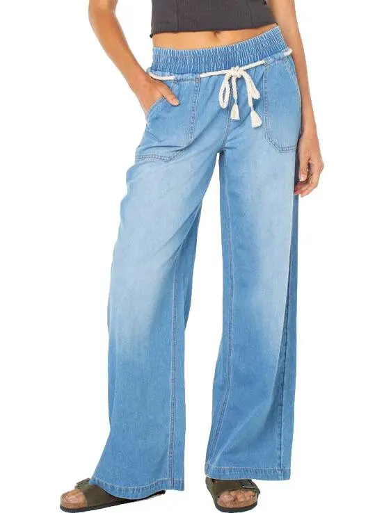 Roxy Drawstring Denim Pants - Stranded