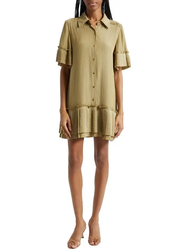 Ramy Brook Tabitha Short Sleeve Shirt Dress - Safari
