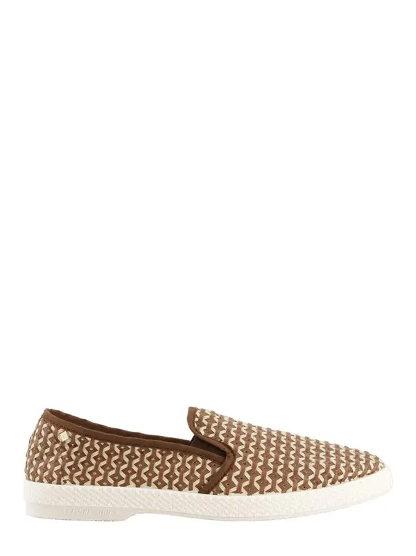 Rivieras Classic Woven Leatherette Slip-on Loafer - Brown