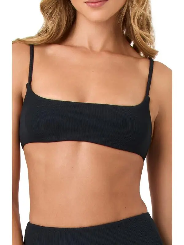 L*Space Presley Rib Bikini Top - Black