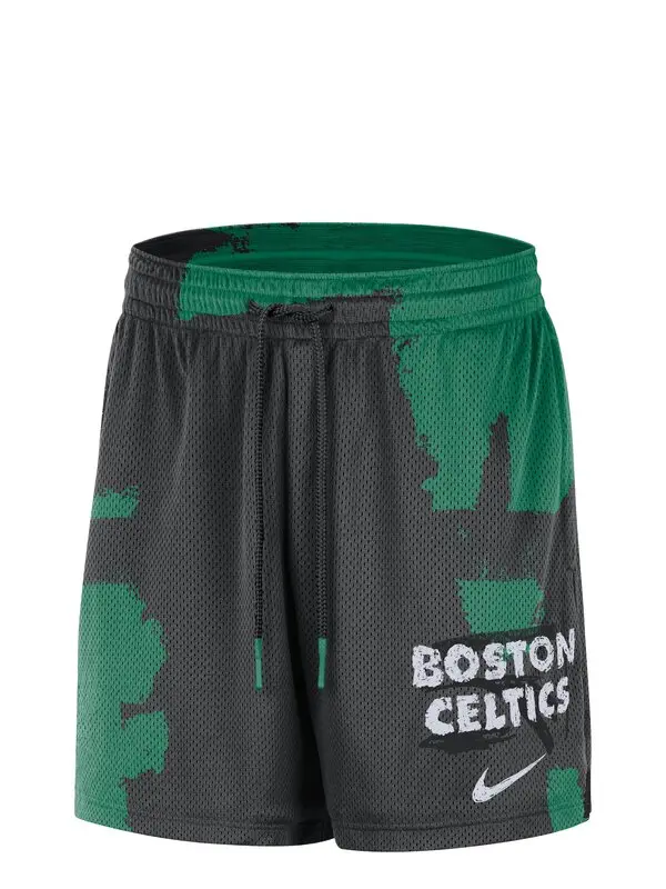 Nike Boston Celtics Courtside Jordan Dri-fit Nba Mesh Practice Shorts - Black