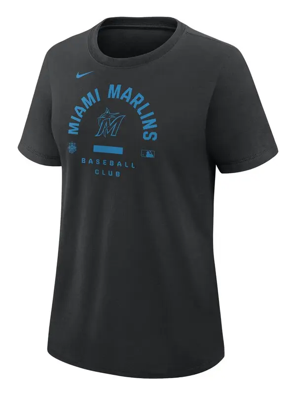 Nike Miami Marlins Authentic Collection Early Work Dri-fit Mlb T-shirt - Black