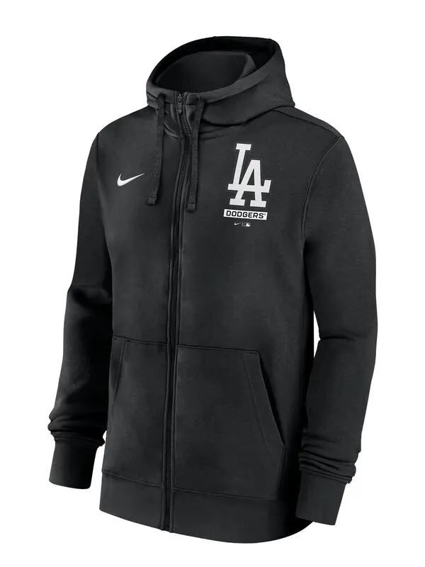 Nike Los Angeles Dodgers Lockup Mlb Full-zip Hoodie - Black