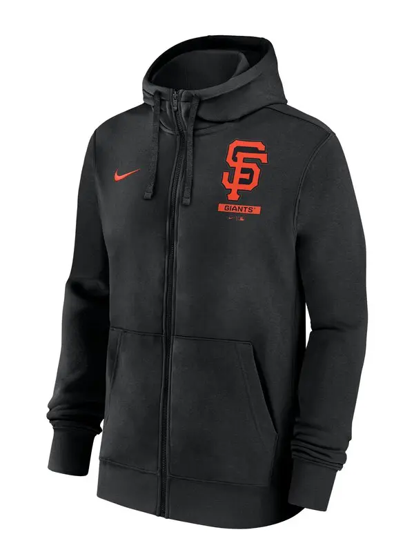 Nike San Francisco Giants Lockup Mlb Full-zip Hoodie - Black