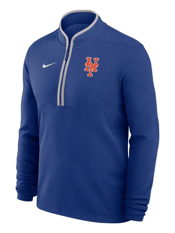 Nike New York Mets Victory Dri-fit Mlb 1/2-zip Long-sleeve Top - Blue