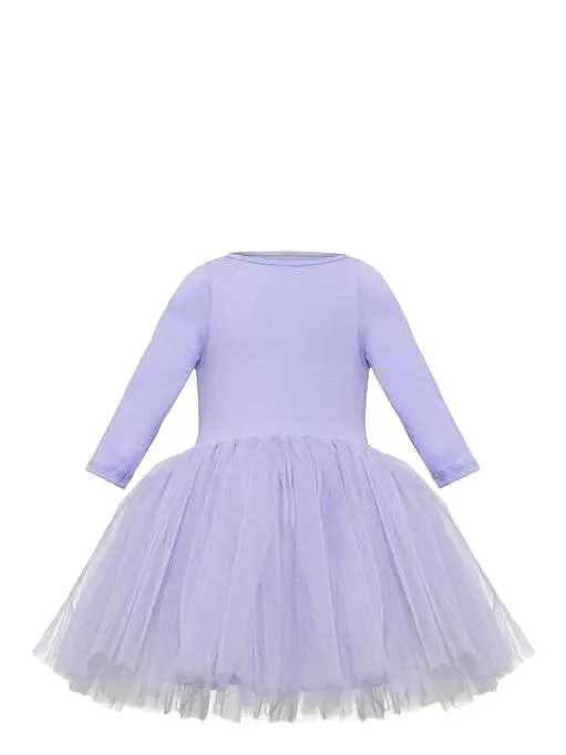 MINI CELEBRITIES Cotton Tulle Dress - Purple Bloom