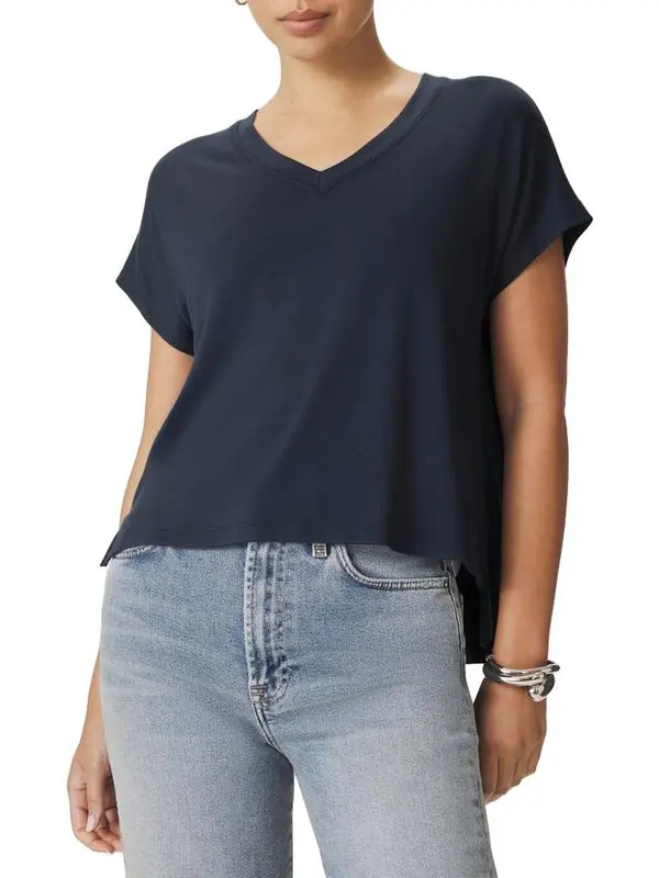 Splendid Amaya V-neck T-shirt - Mood Indigo Blue