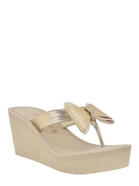 Guess Stazie Platform Wedge Sandal - Gold