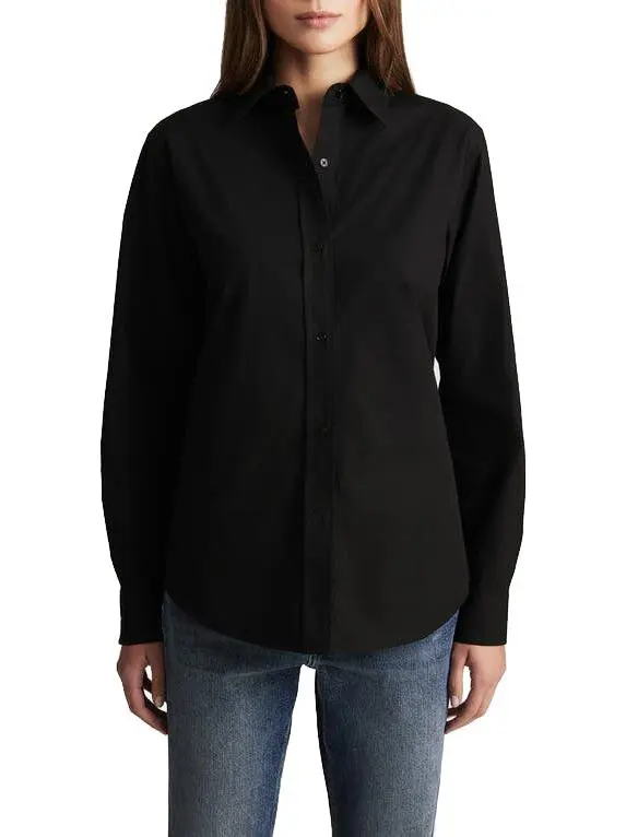 MAVI Long Sleeve Cotton Button-up Shirt - Black