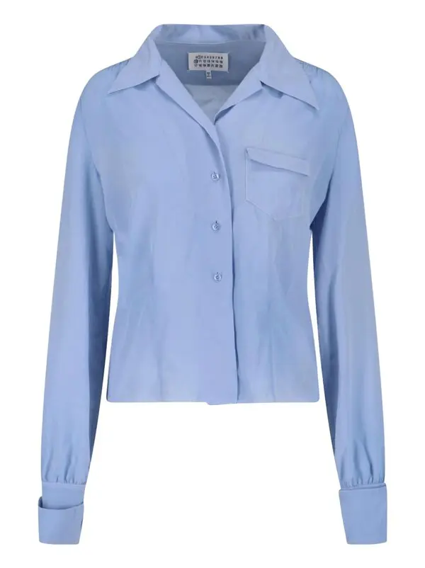 MAISON MARGIELA Silk Four Stitches Shirt - Light Blue